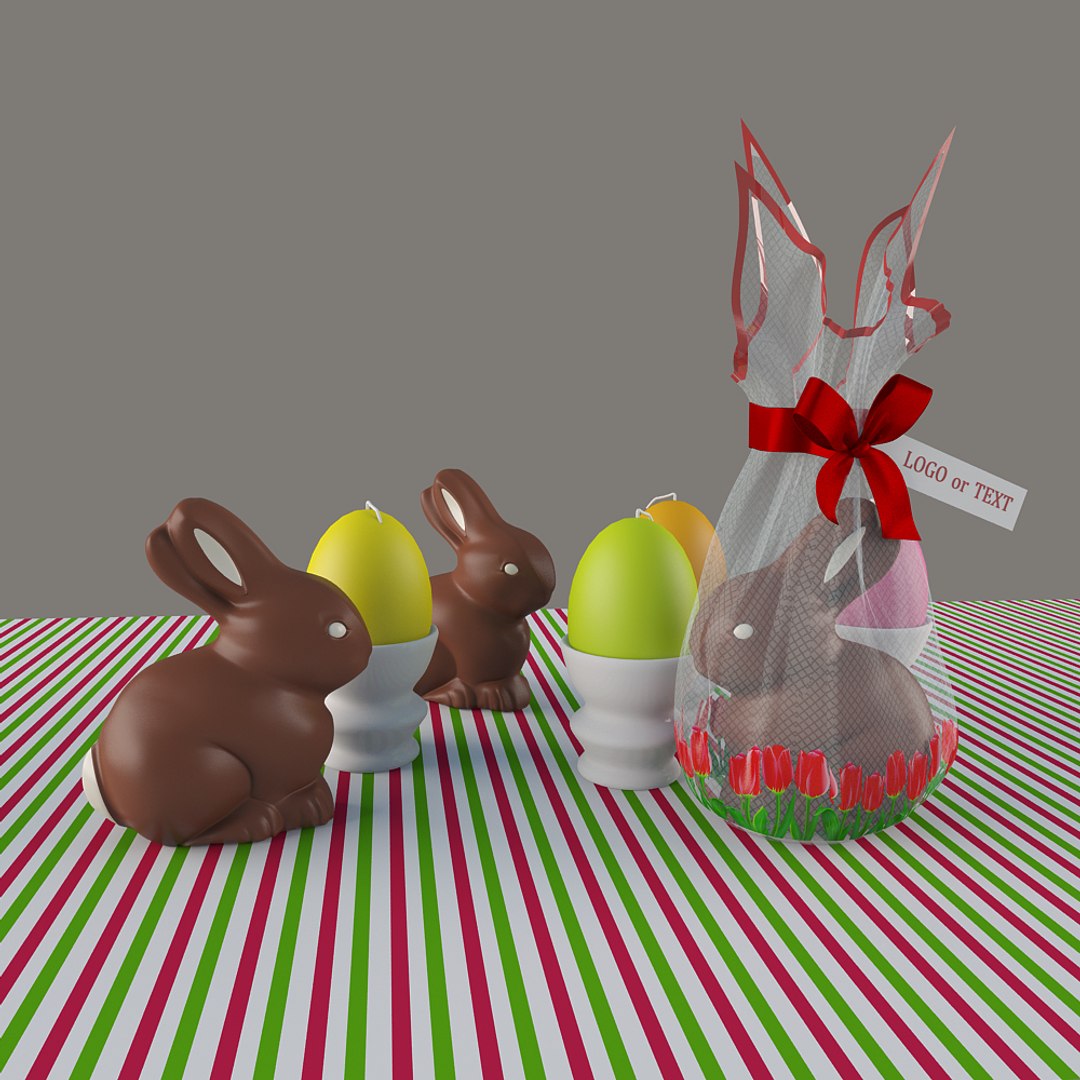 3d Model Easter Composition
