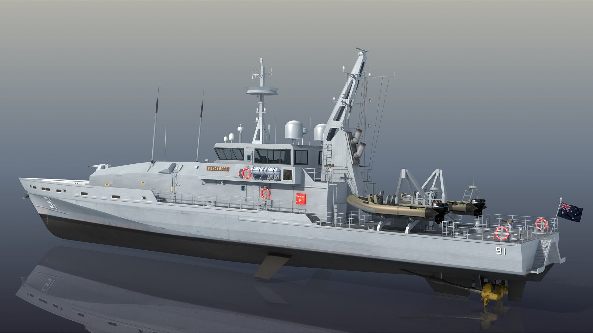 HMAS Bundaberg P91 Royal Australian Navy Patrol Boat 3D Model ...
