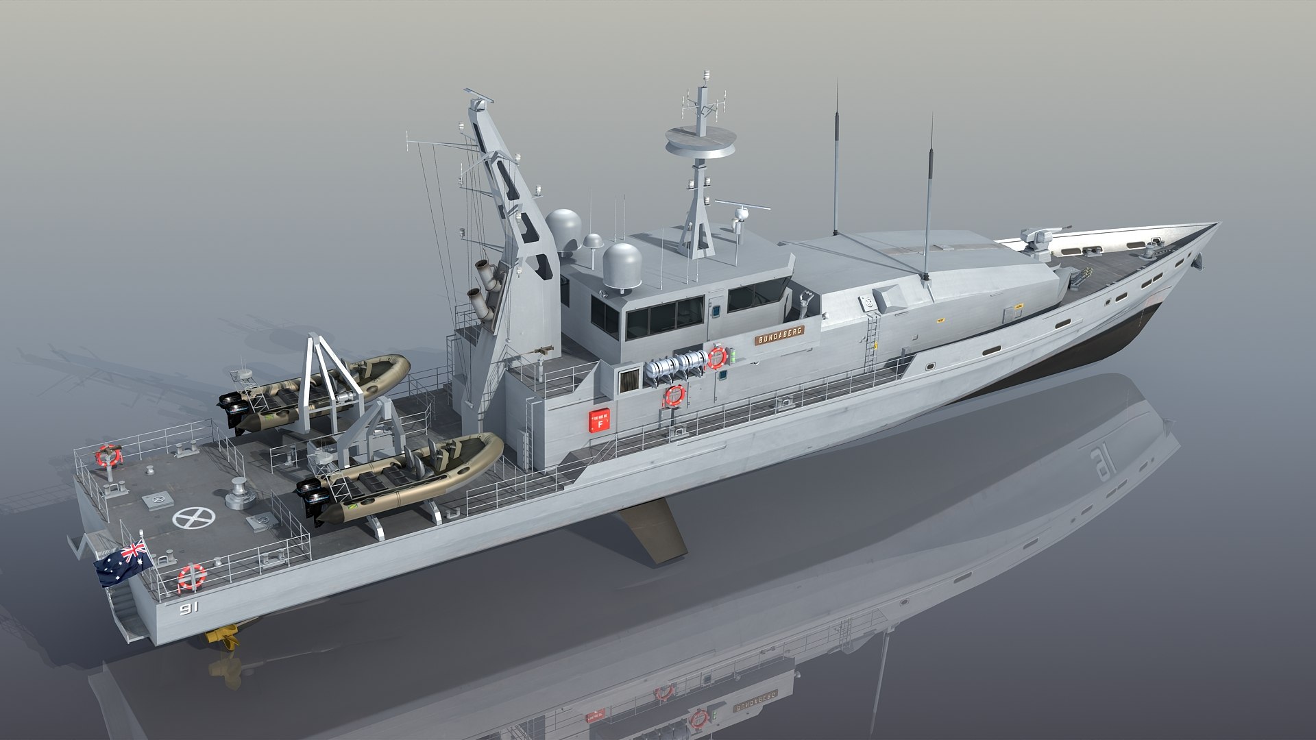 HMAS Bundaberg P91 Royal Australian Navy Patrol Boat 3D Model ...