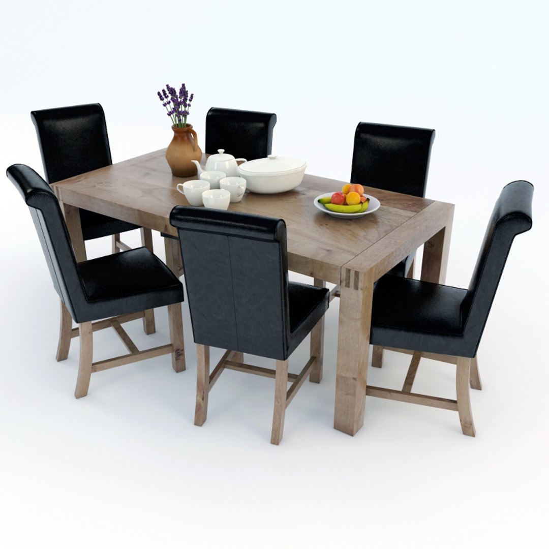 oak dinner table scene max