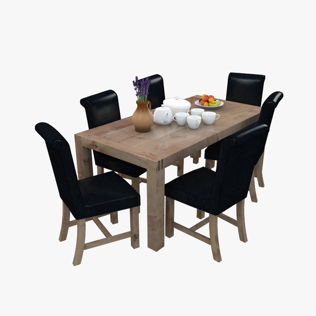 oak dinner table scene max