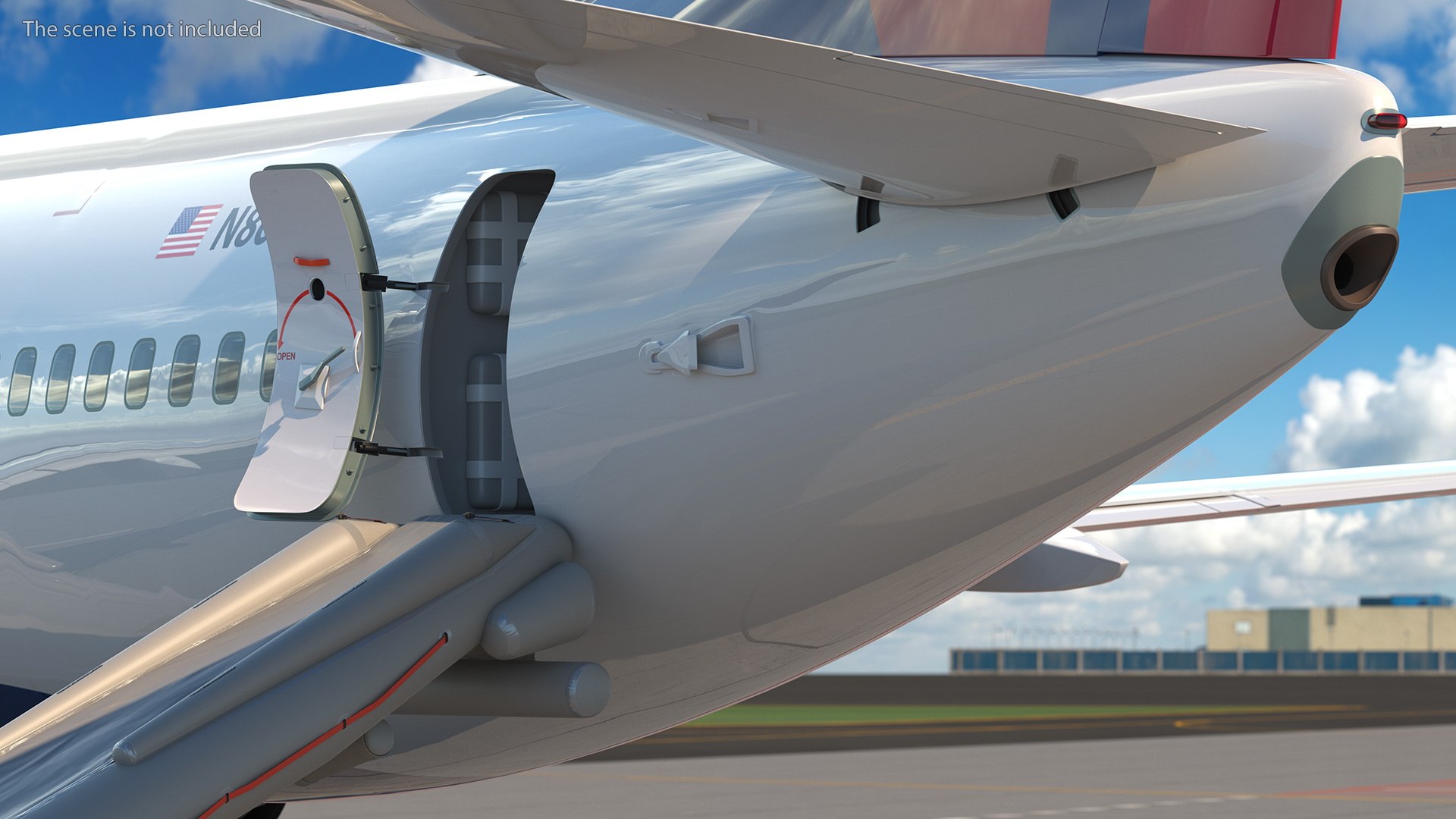 Boeing 737 900 ER Delta with Inflatable Evacuation Sliders model ...