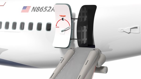 팽창식 대피 슬라이더가 있는 보잉 737 900 ER 델타 3D 모델 - TurboSquid 1851737