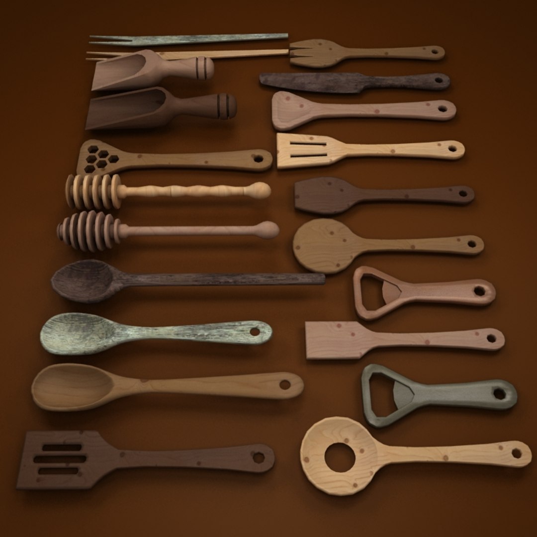Set Spoons 3d Model