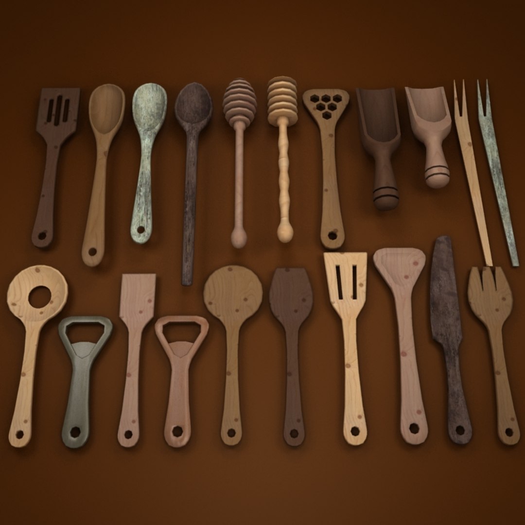 Set Spoons 3d Model