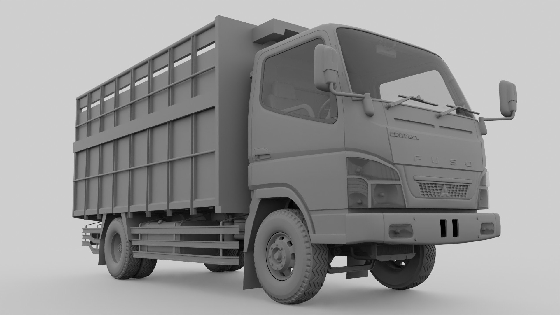 Mitsubishi Fuso Canter Wood Box Truck 3D Model - TurboSquid 2421370