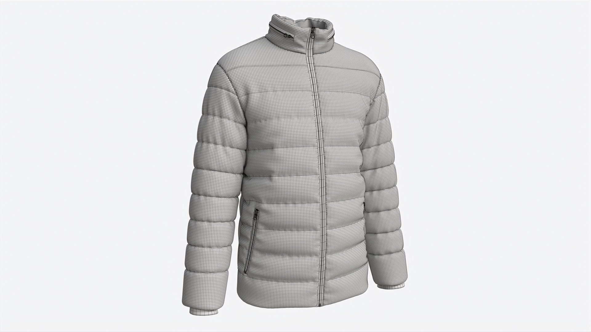 Quilted Jacket For Men Mockup Black 3D Model - TurboSquid 2073846