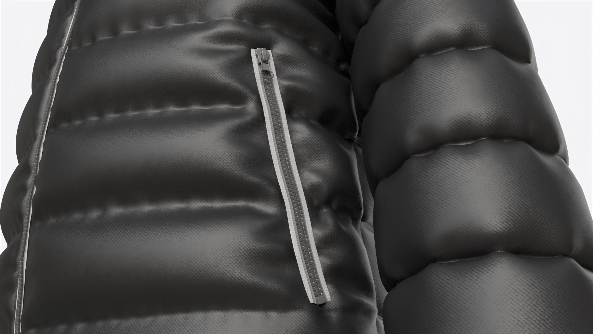 Quilted Jacket For Men Mockup Black 3D Model - TurboSquid 2073846