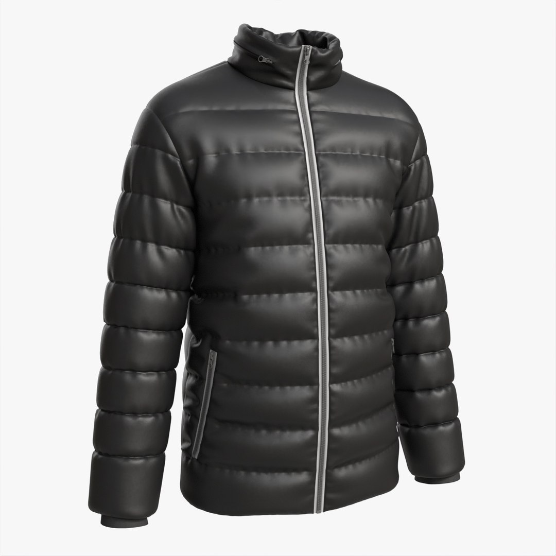 Quilted Jacket For Men Mockup Black 3D Model - TurboSquid 2073846