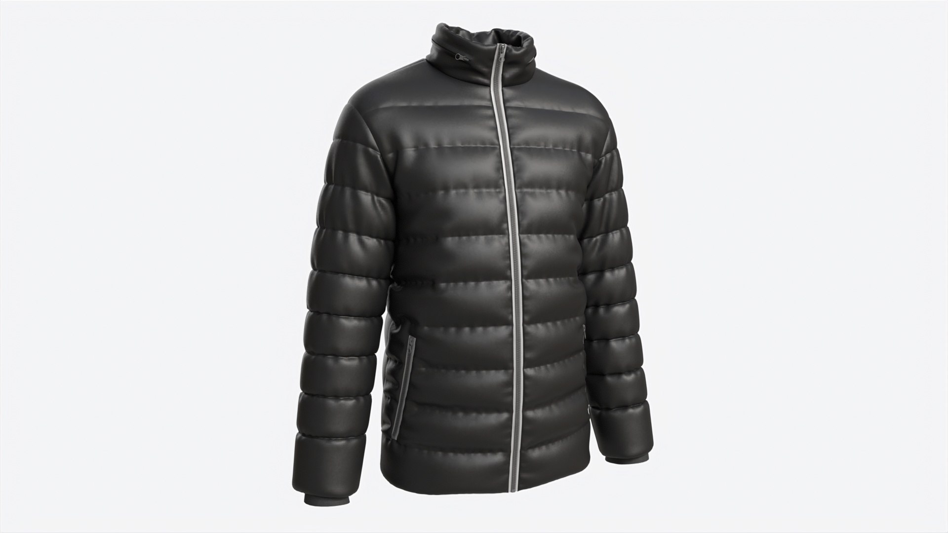 Quilted Jacket For Men Mockup Black 3D Model - TurboSquid 2073846