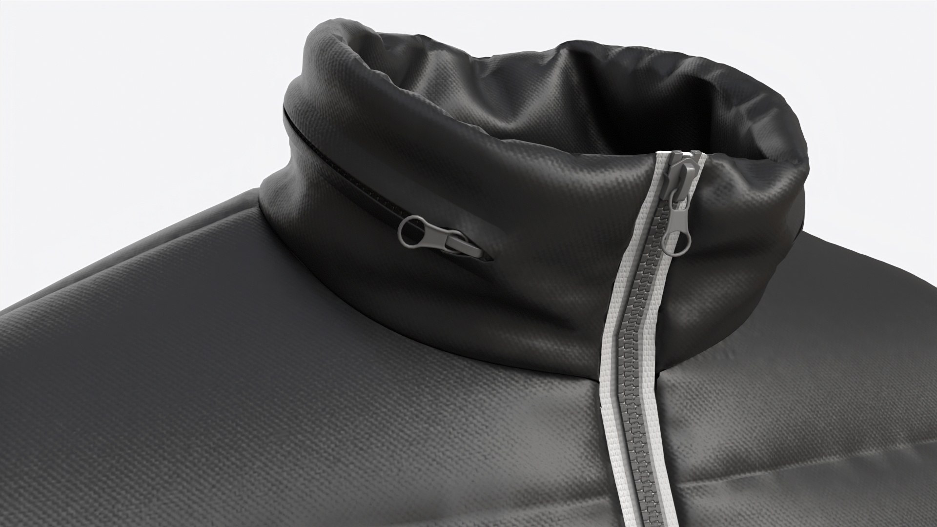 Quilted Jacket For Men Mockup Black 3D Model - TurboSquid 2073846