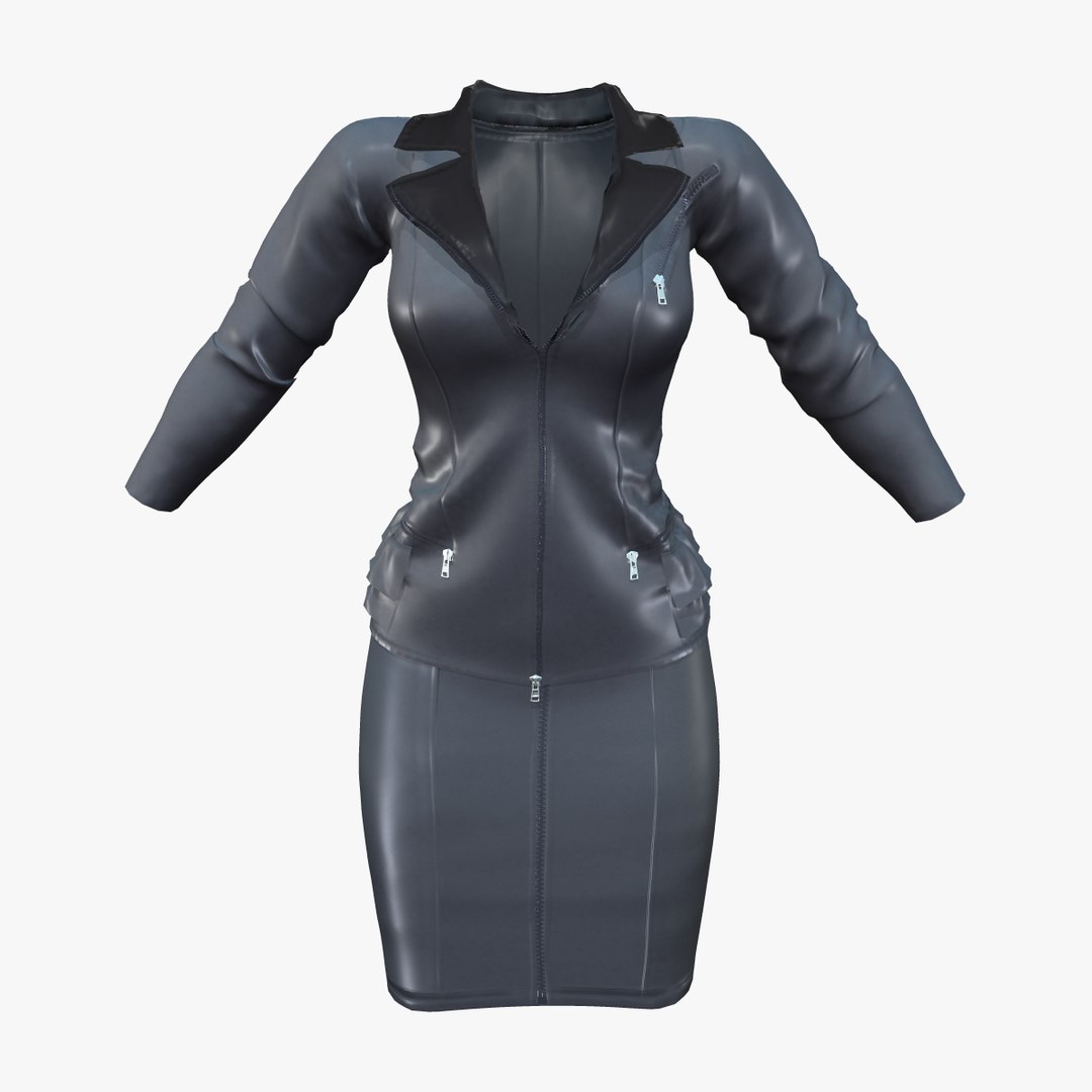 Leather Business Formal Outfit 3D model - TurboSquid 1867556