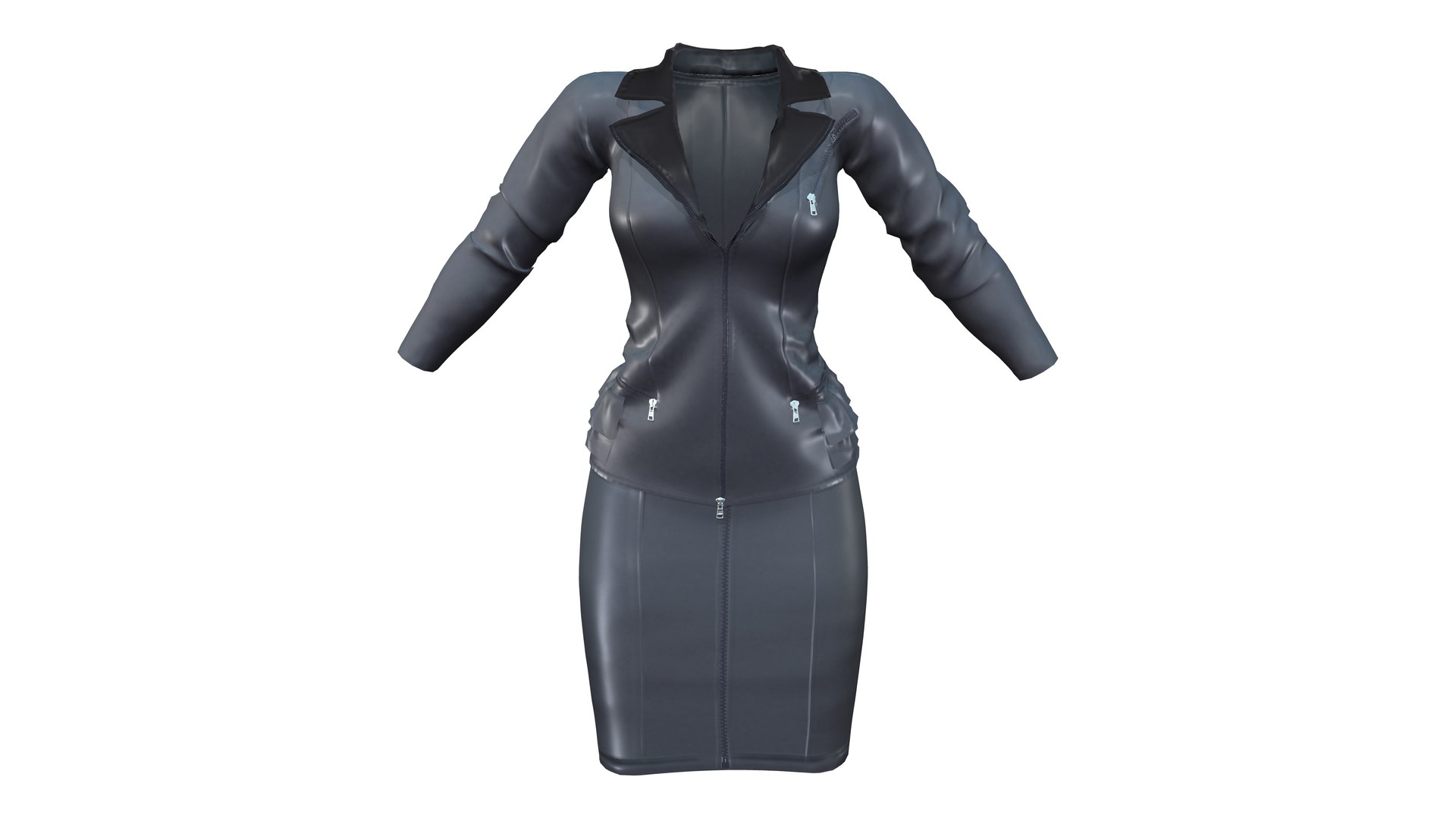Leather Business Formal Outfit 3D model - TurboSquid 1867556