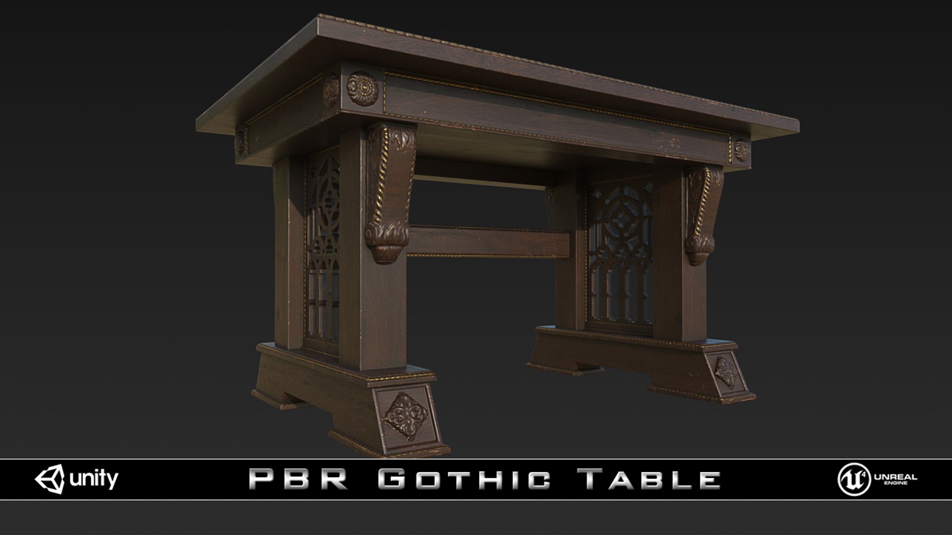 3d Model Pbr Gothic Table