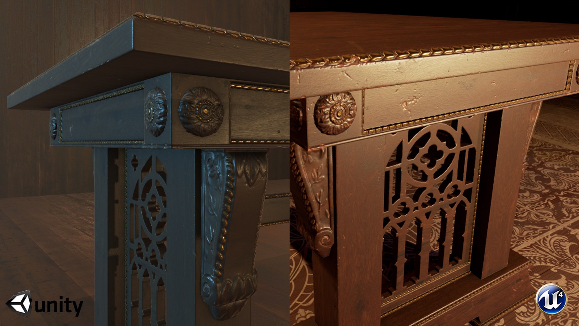 3d Model Pbr Gothic Table