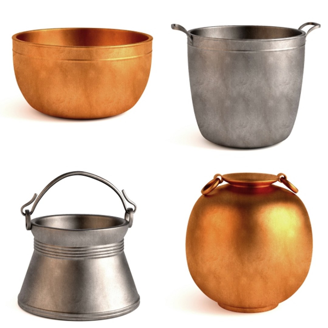 antique pots 3d model