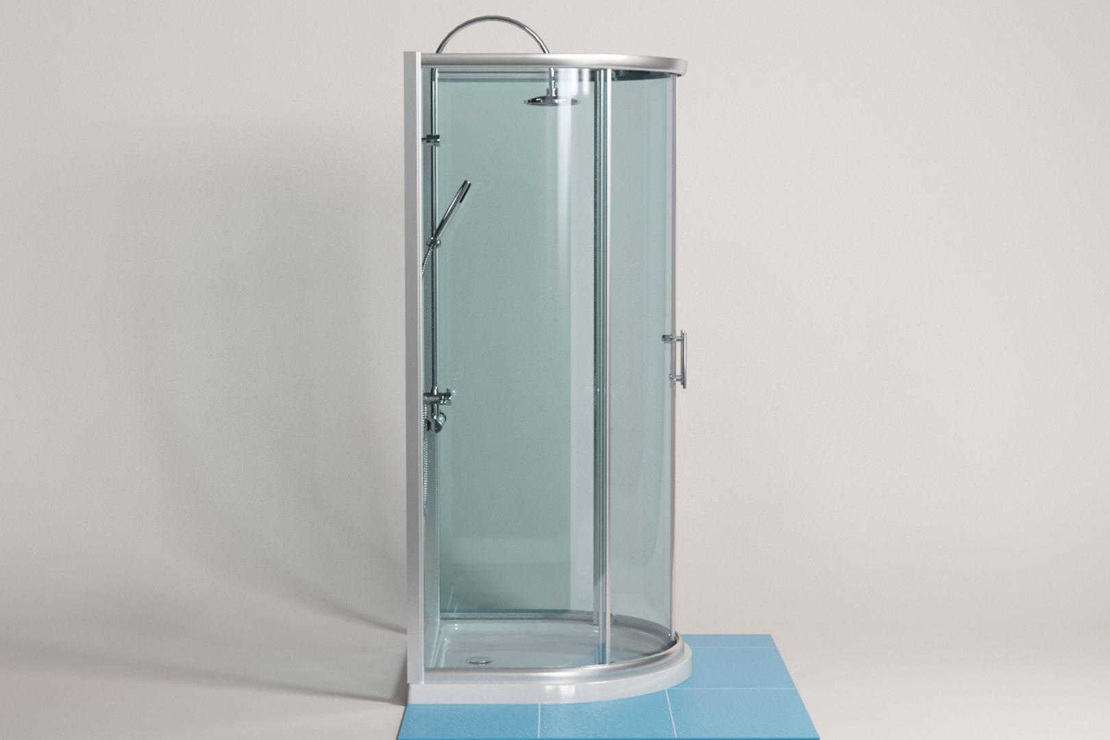 Luxury D-shape Shower Enclosure 3D - TurboSquid 1318568