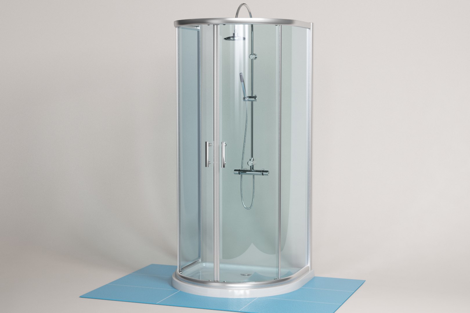 Luxury D-shape Shower Enclosure 3D - TurboSquid 1318568