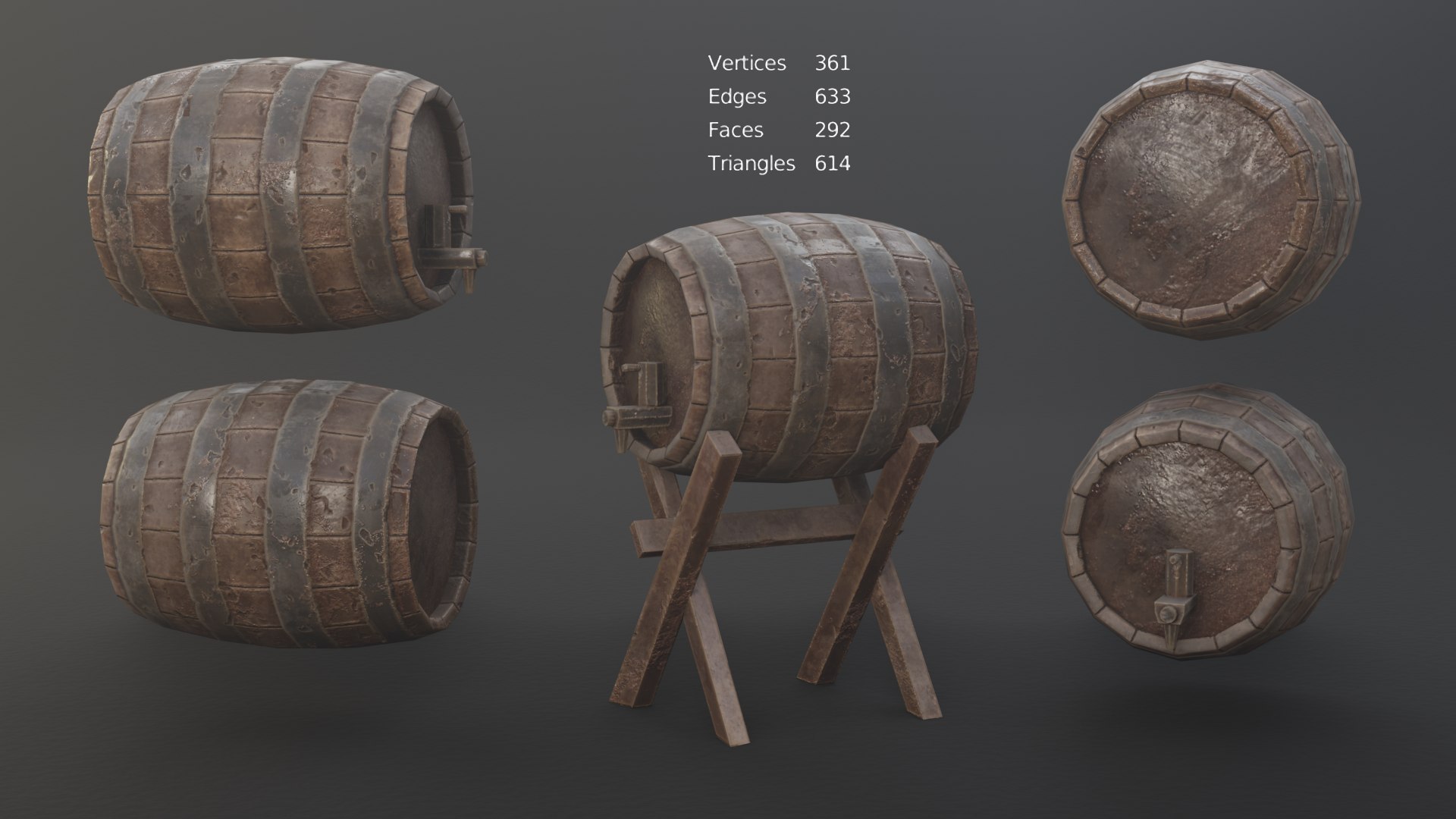 3D Model Barrel Pack High Quality Low Poly Pbr - TurboSquid 2015811