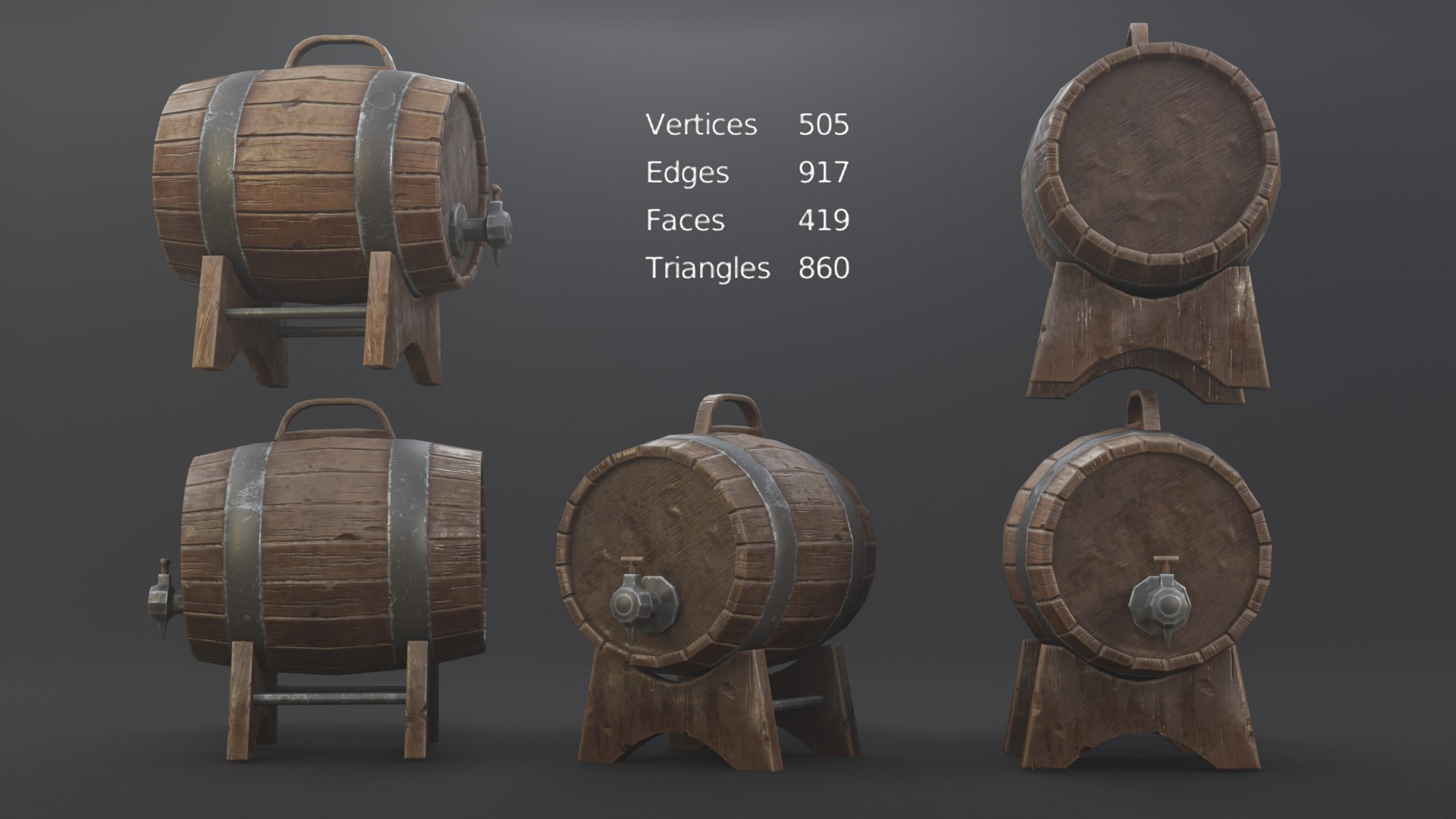 3D model Barrel pack high quality low poly pbr - TurboSquid 2015811