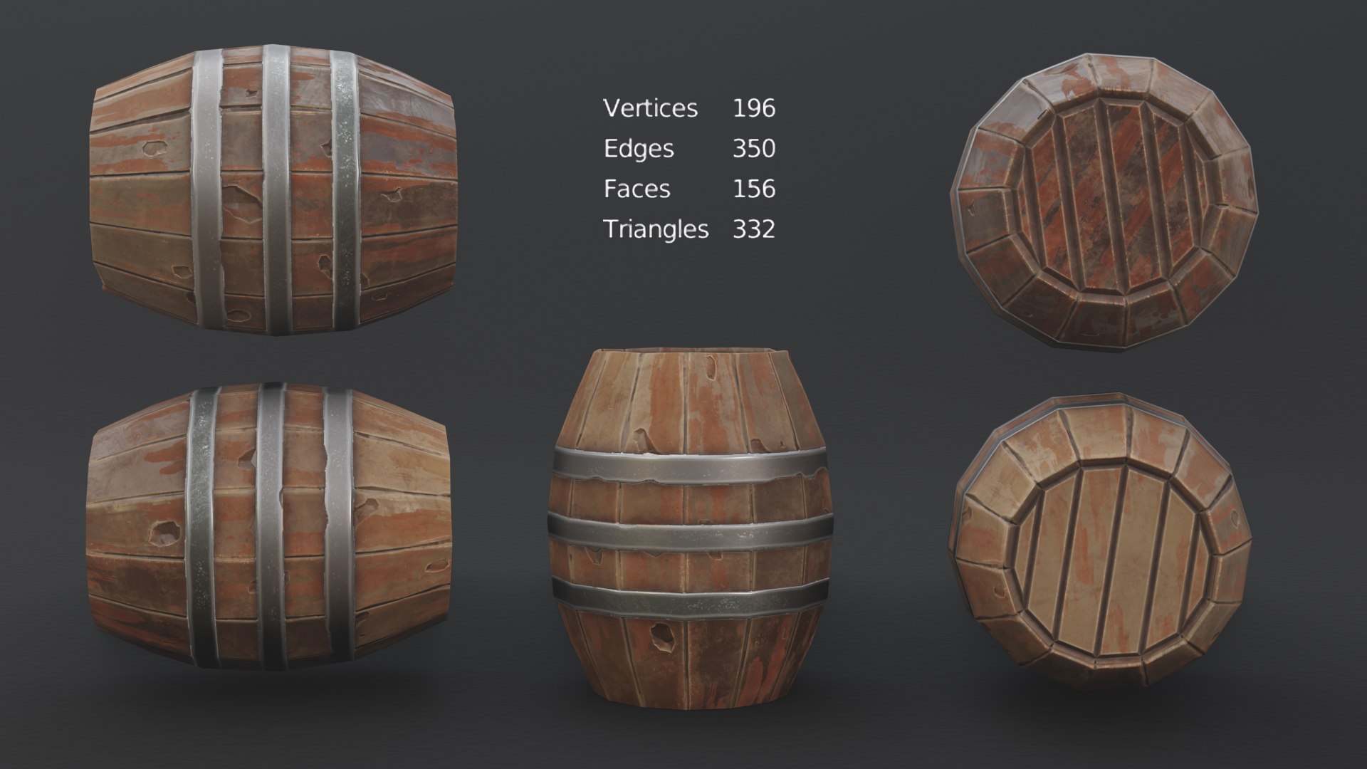 3D Model Barrel Pack High Quality Low Poly Pbr - TurboSquid 2015811