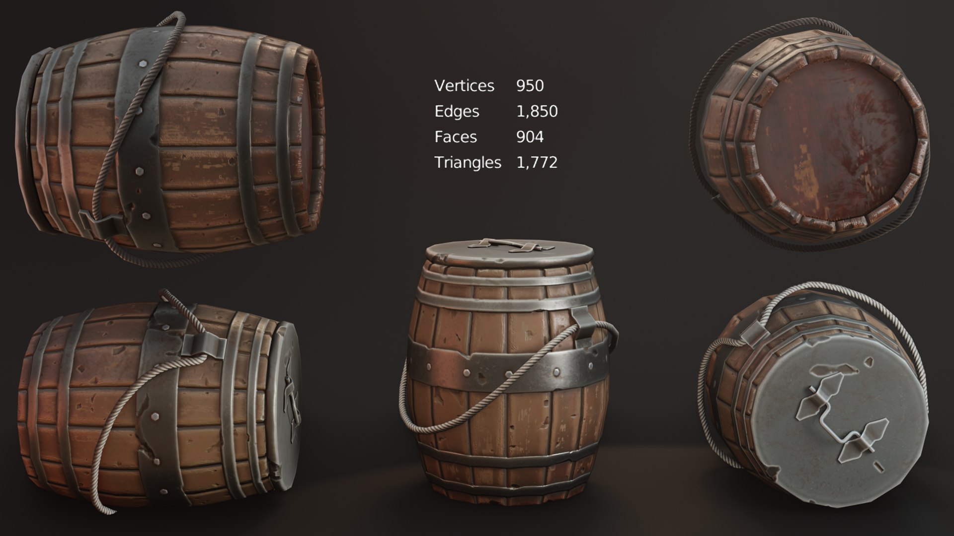 3D Model Barrel Pack High Quality Low Poly Pbr - TurboSquid 2015811