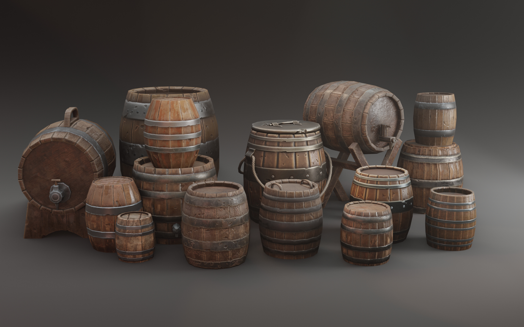3D Model Barrel Pack High Quality Low Poly Pbr - TurboSquid 2015811 3D Model Barrel Pack High Quality Low Poly Pbr - TurboSquid 2015811