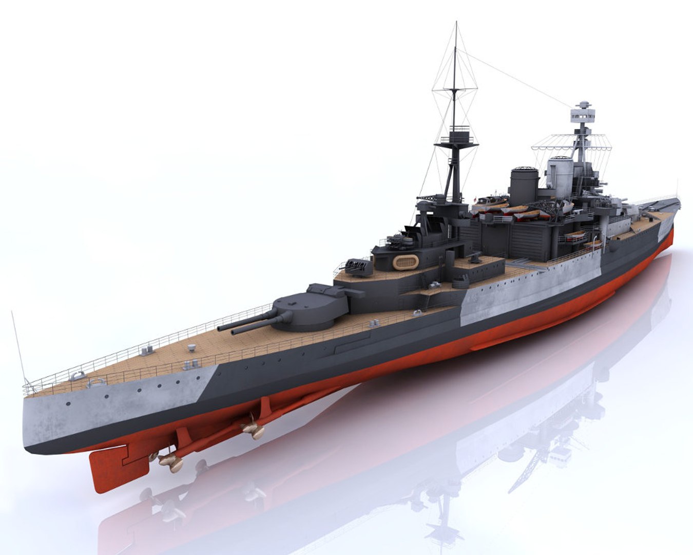 Navy Battle Ship 3d Model