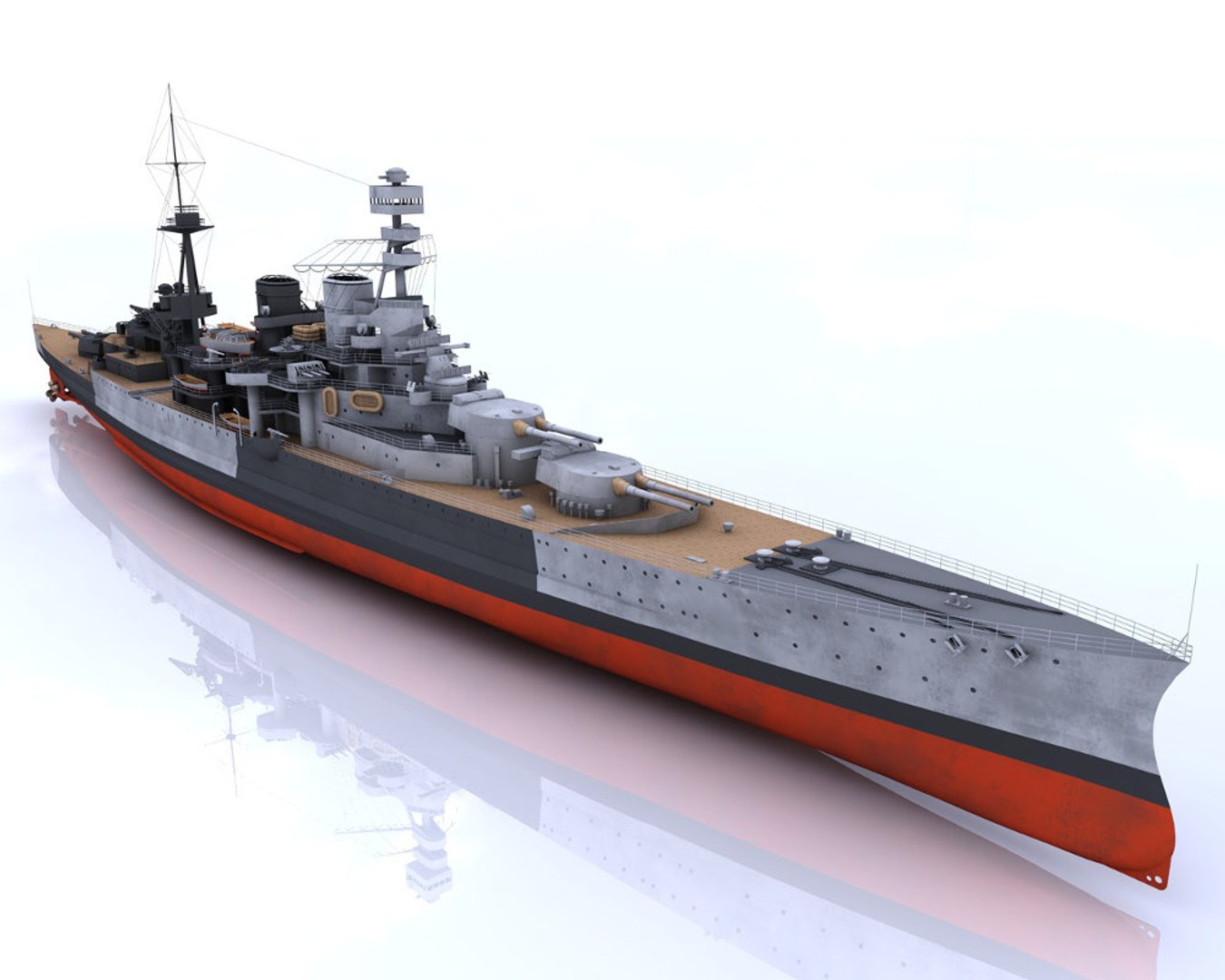 Navy Battle Ship 3d Model
