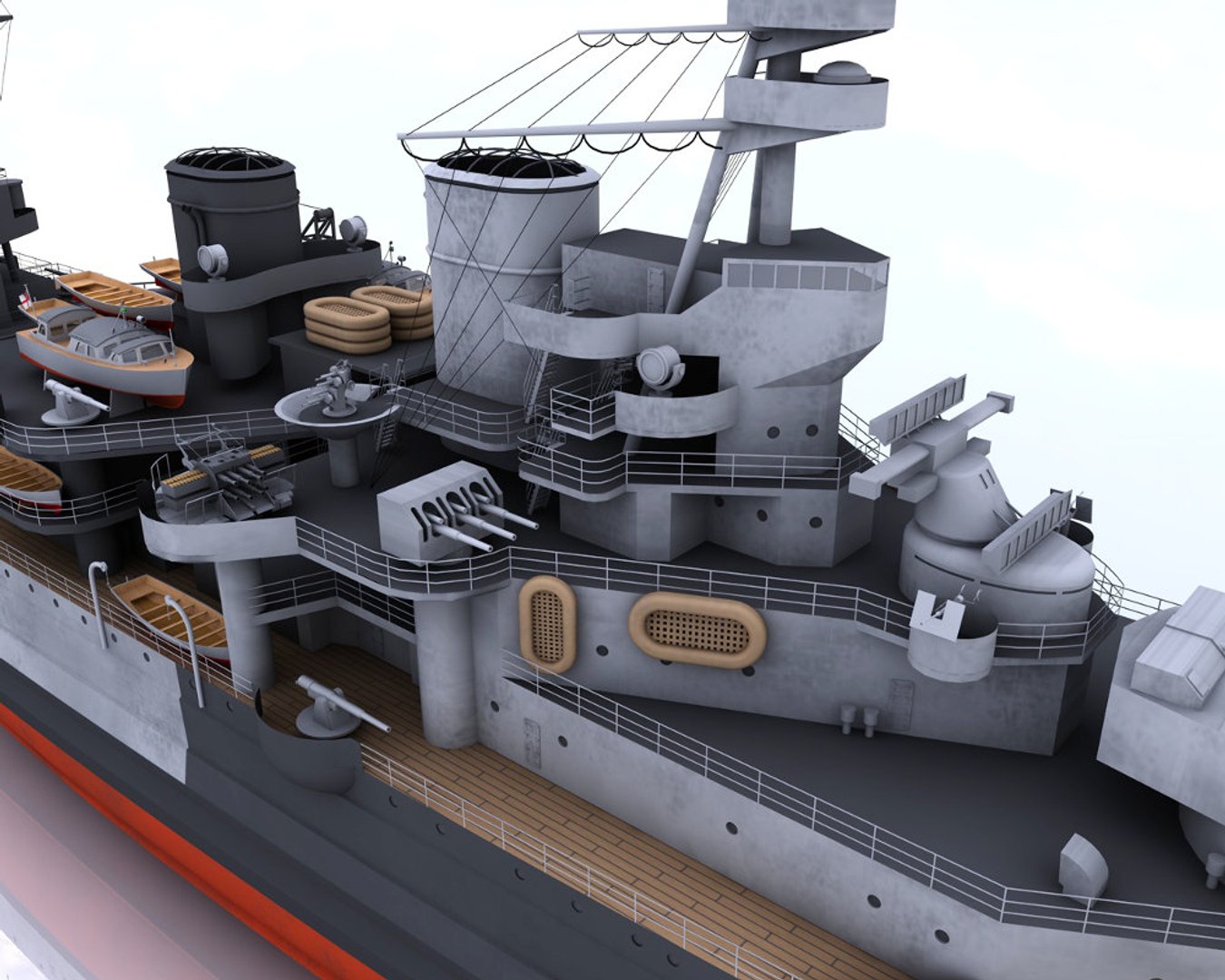 Navy Battle Ship 3d Model