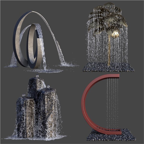 modèle 3D de 4 figurines fontaine - TurboSquid 2060042