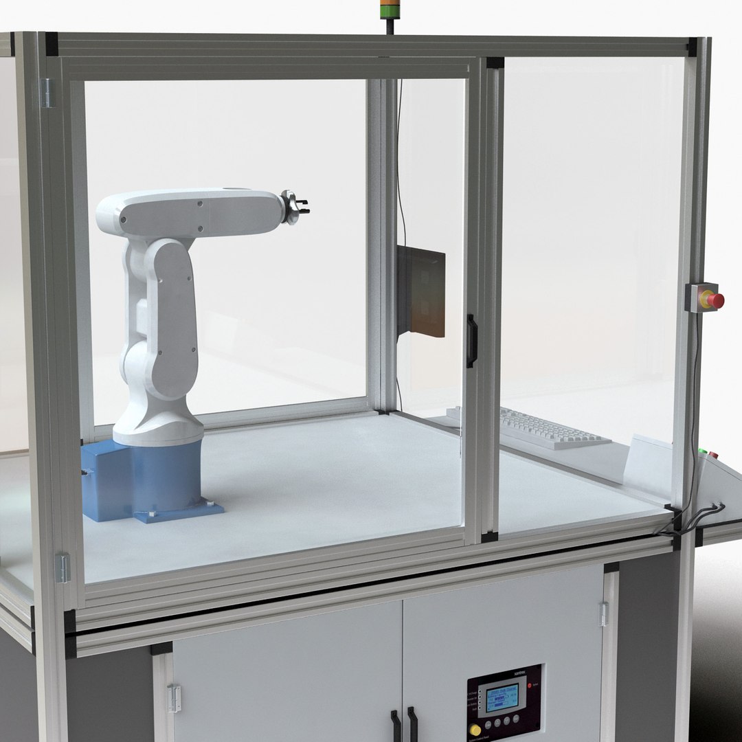lab robot cell 3d model