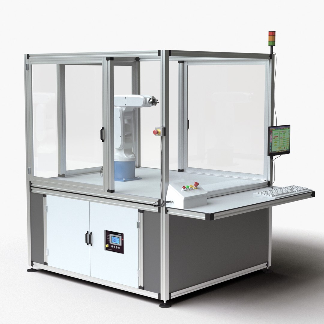 lab robot cell 3d model