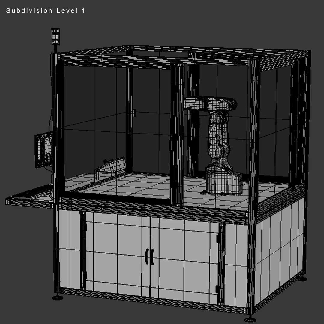 lab robot cell 3d model