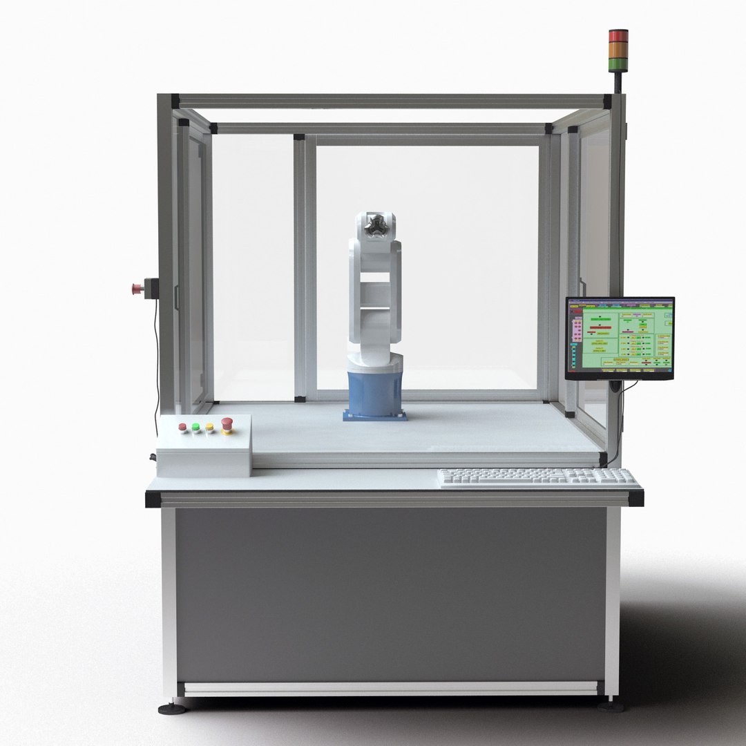 lab robot cell 3d model