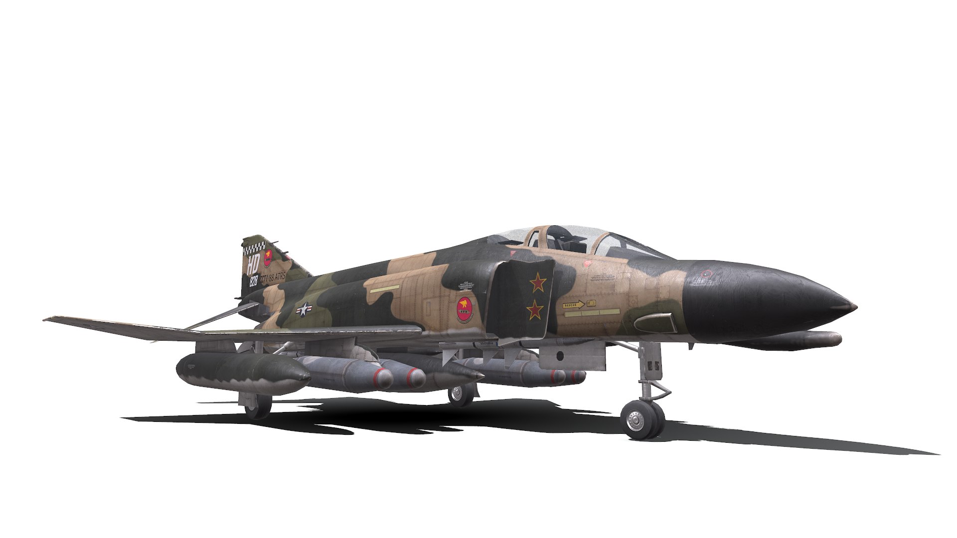McDonnell Douglas F-4 Phantom II Low-poly PBR 3D model - TurboSquid 2094076