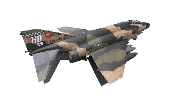 modelo 3d McDonnell Douglas F-4 Phantom II PBR de baja poli ...