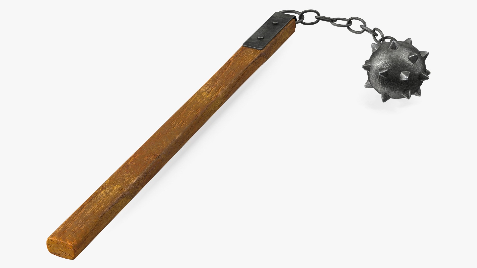 Vintage Flail Weapon Spiked 3d Model