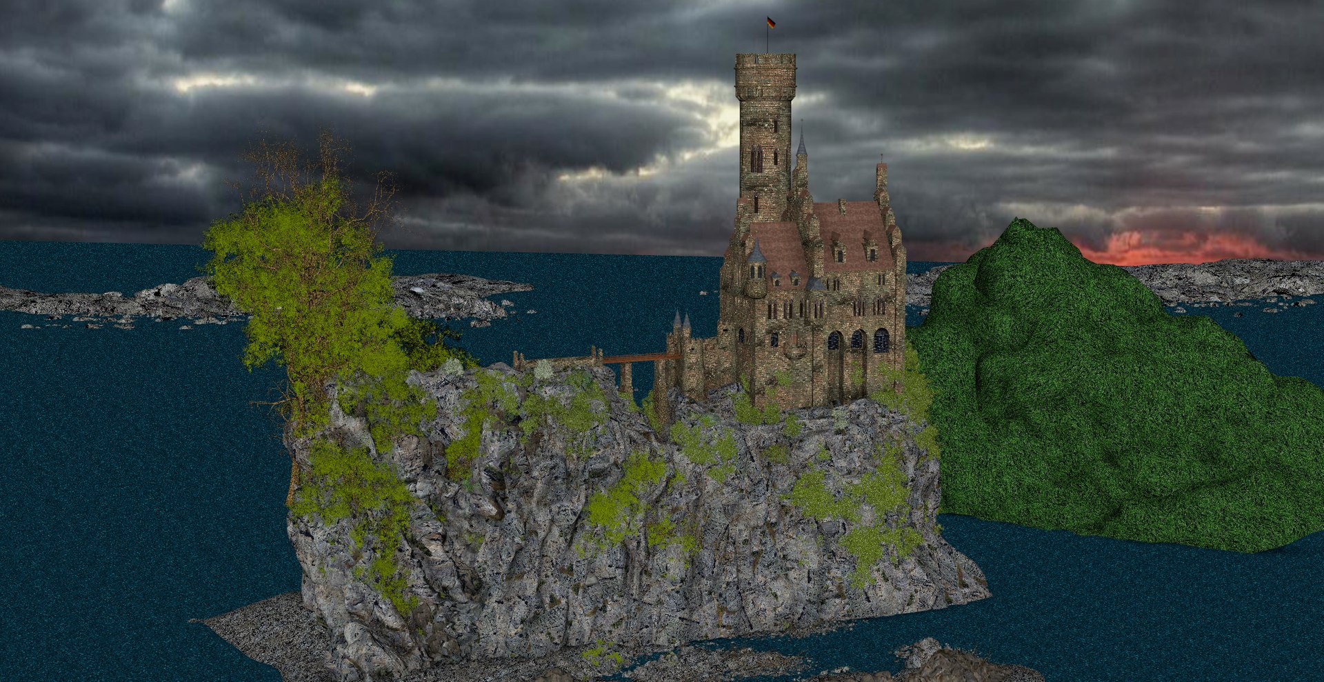Lichtenstein Castle landscape 3D - TurboSquid 2168181