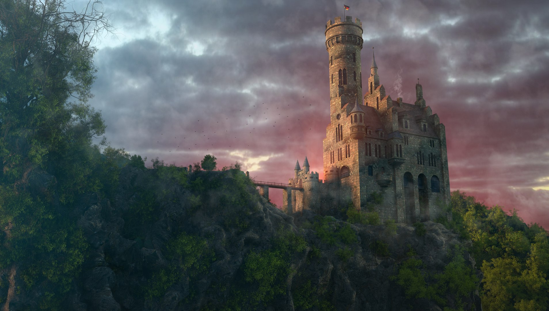 Lichtenstein Castle landscape 3D - TurboSquid 2168181
