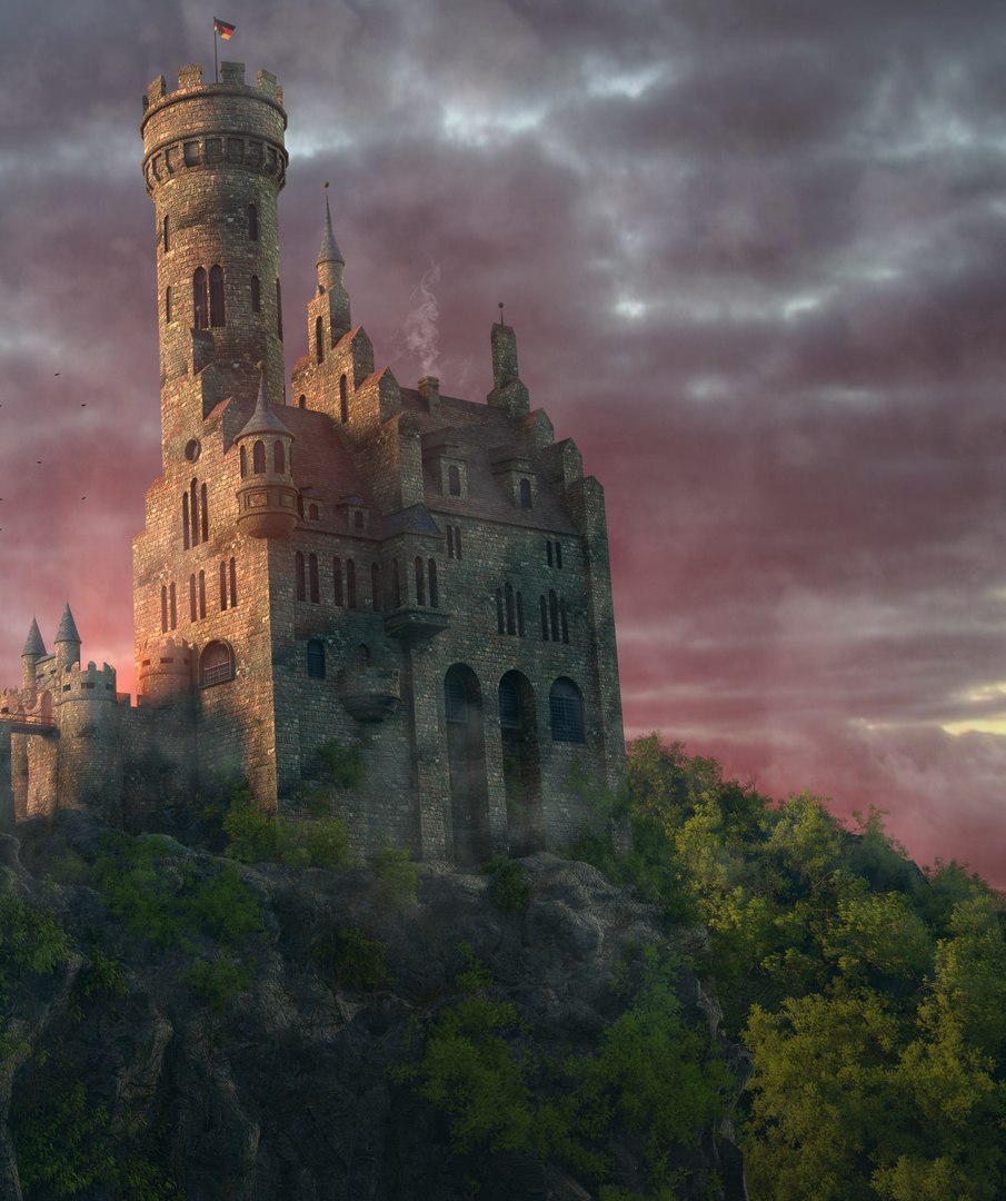 Lichtenstein Castle landscape 3D - TurboSquid 2168181