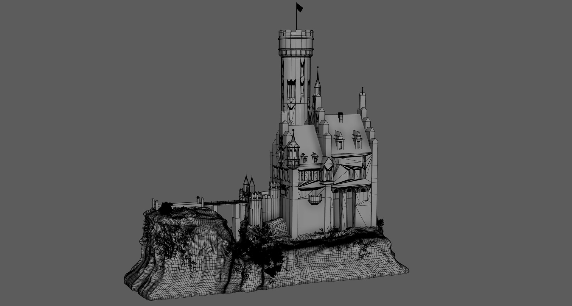 Lichtenstein Castle landscape 3D - TurboSquid 2168181