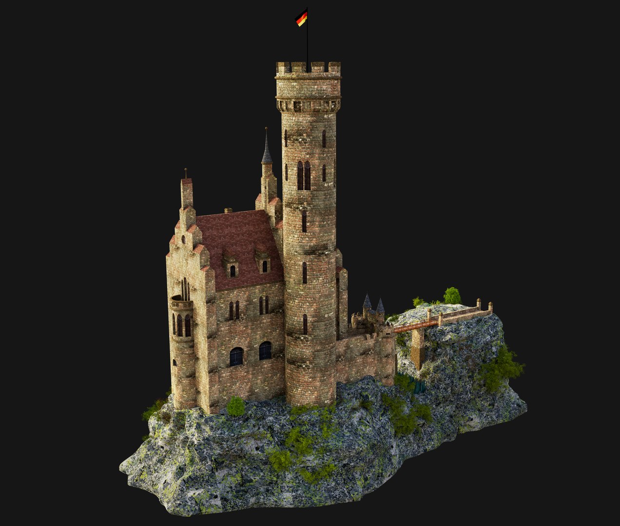 Lichtenstein Castle landscape 3D - TurboSquid 2168181