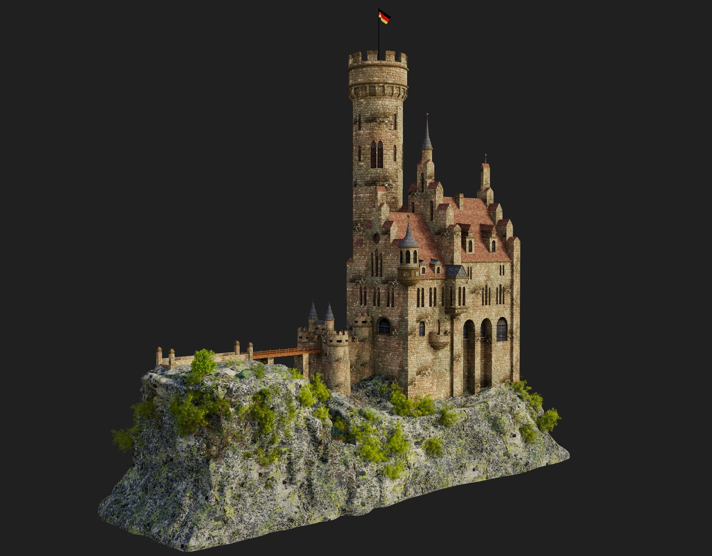 Lichtenstein Castle landscape 3D - TurboSquid 2168181