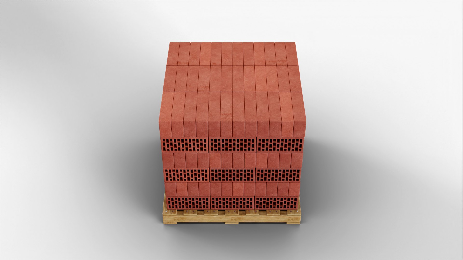 3D Wooden Pallet With Red Bricks 3 - TurboSquid 2081962
