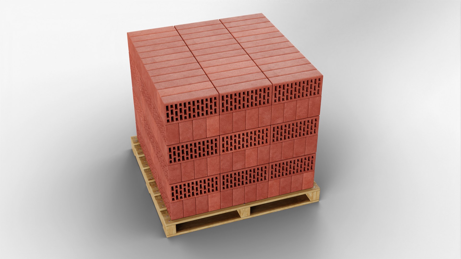 3D Wooden Pallet With Red Bricks 3 - TurboSquid 2081962