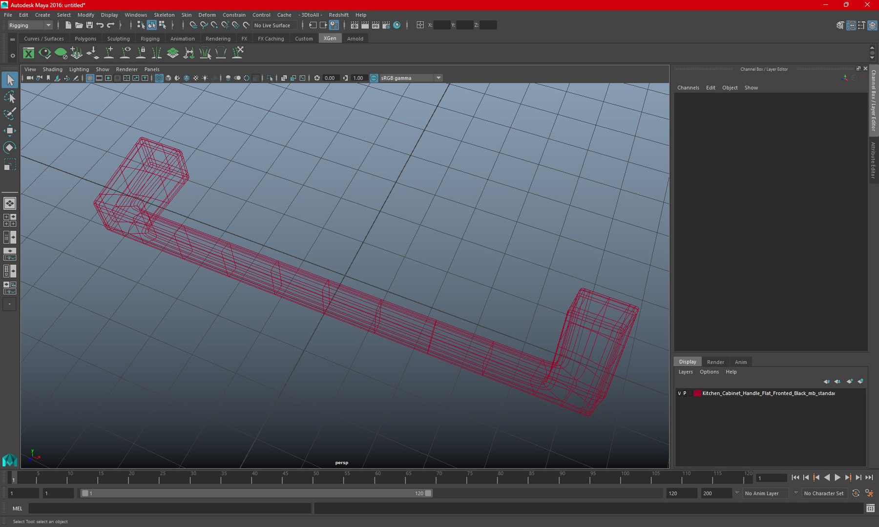 Kitchen Cabinet Handle Flat Fronted Black 3D Model - TurboSquid 2225814