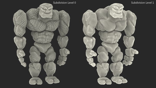 갈색 돌 골렘 만화 돌 서 3D 모델 - TurboSquid 1960958