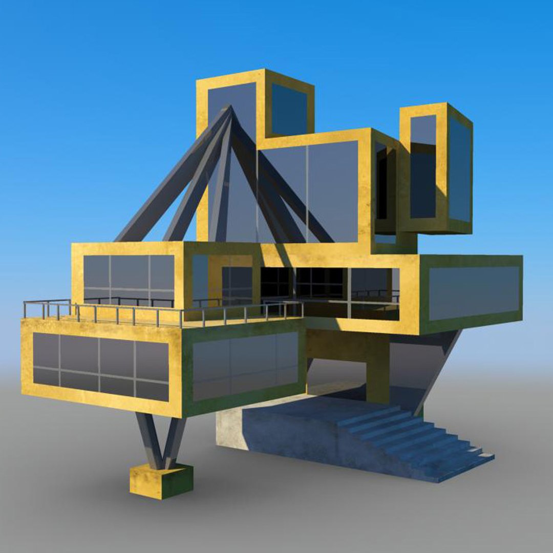 Cartoon Background Lab 3d Obj