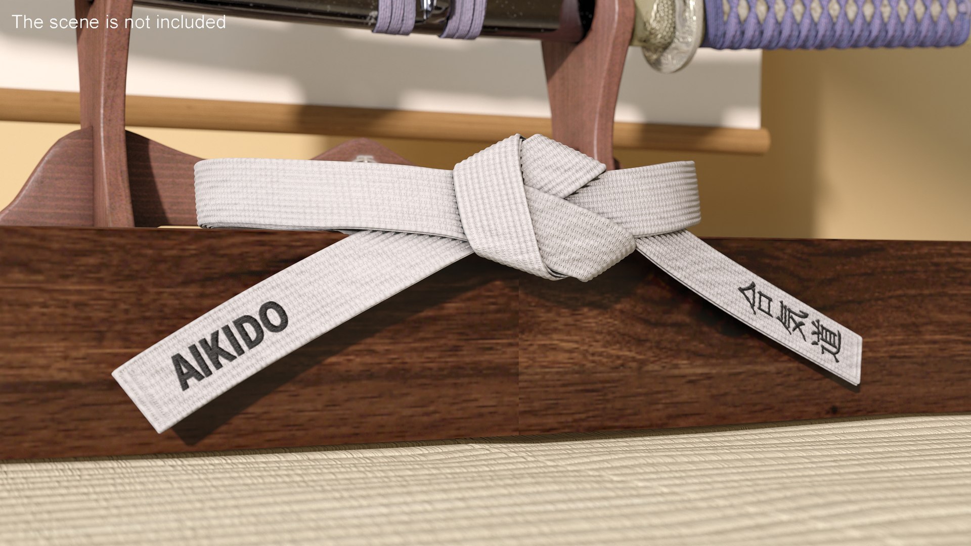 3D Model White Waist Aikido Belt Obi - TurboSquid 2133252